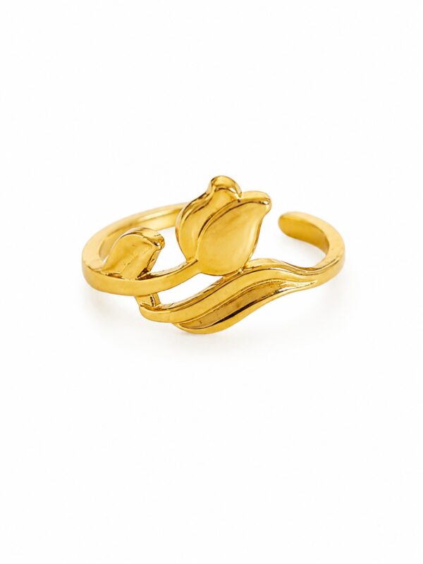 EROS – Golden Tulip Bloom Adjustable Ring